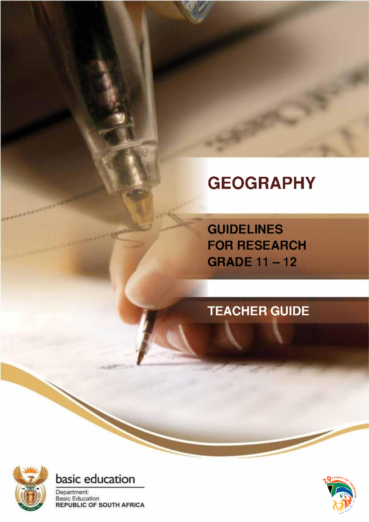 Geography Research Guidelines for Grades 11-12: A Teacher's Manual ...