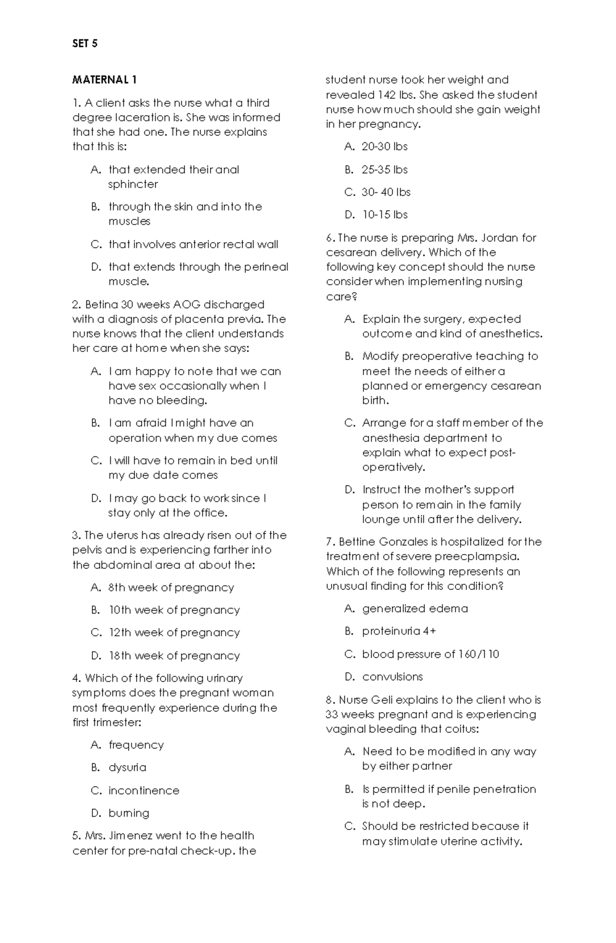 Maternal-Pedia NLE Practice Exam: Comprehensive Review and Answers ...
