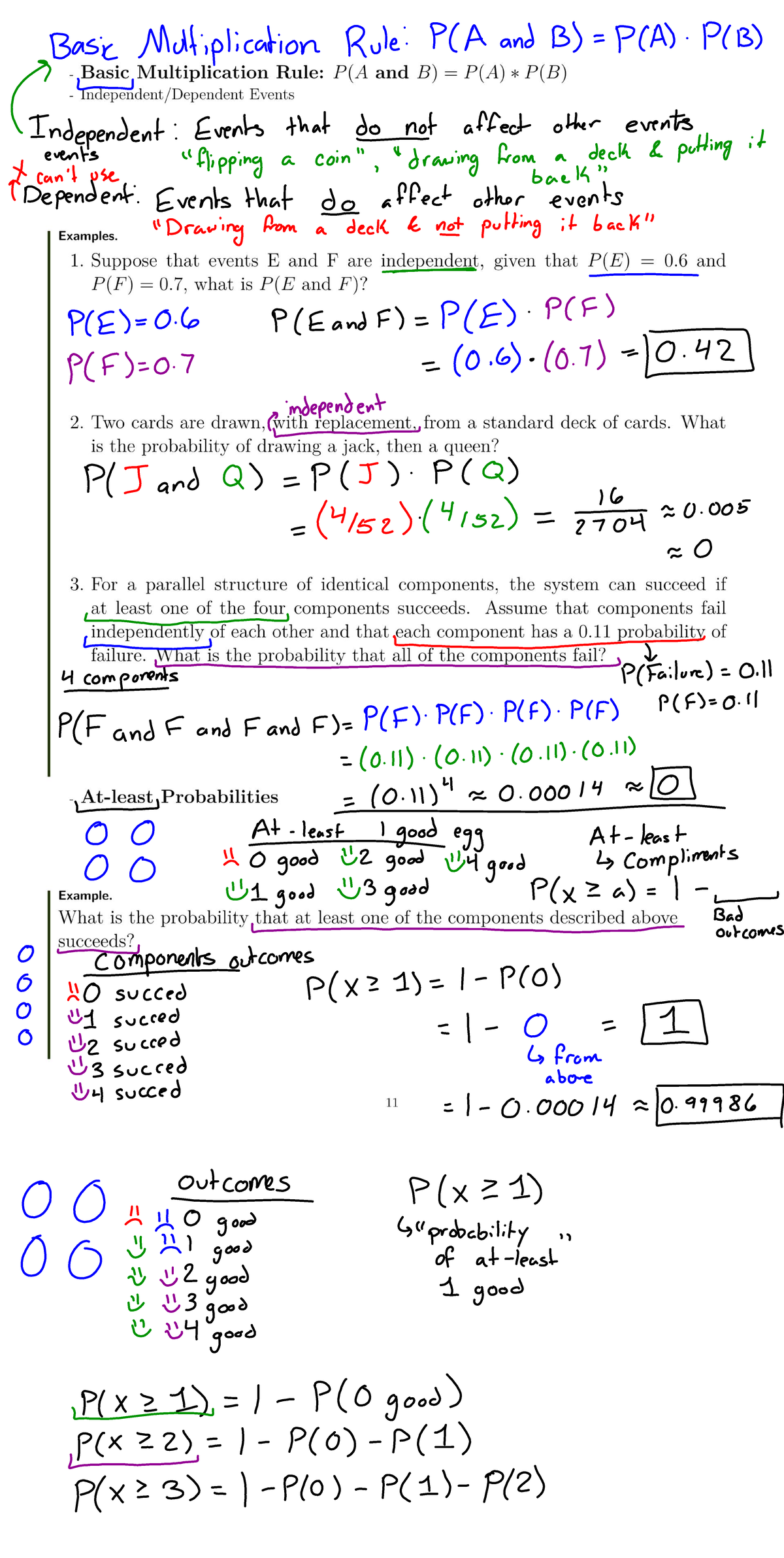 Probability Rules and Examples: Independent and Dependent Events - Studocu