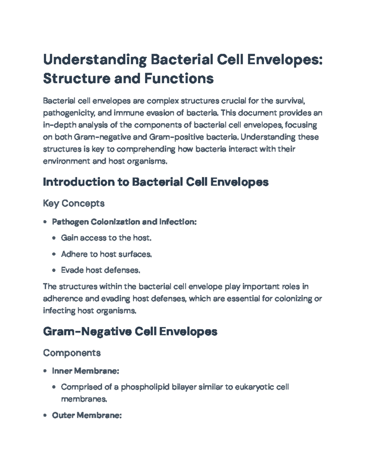 Bacterial Cell Envelopes: Structure, Functions, and Pathogenicity ...
