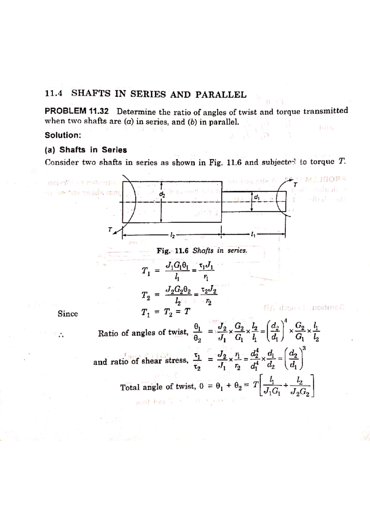 Shafts in Series and Parallel: Torsion Analysis & Calculations - Studocu