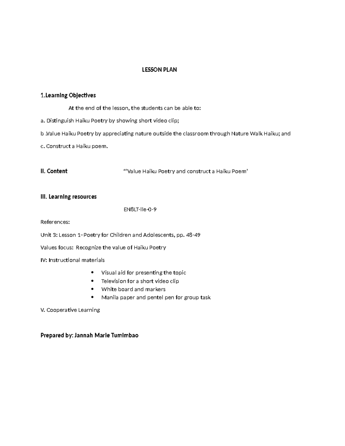 Lesson PLAN - Research Products - LESSON PLAN 1 Objectives At the end ...