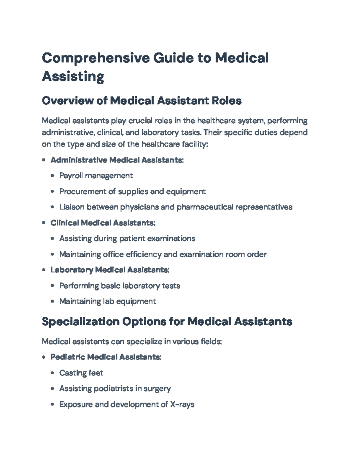 Comprehensive Guide to Medical Assisting (CMA Overview & Certification ...