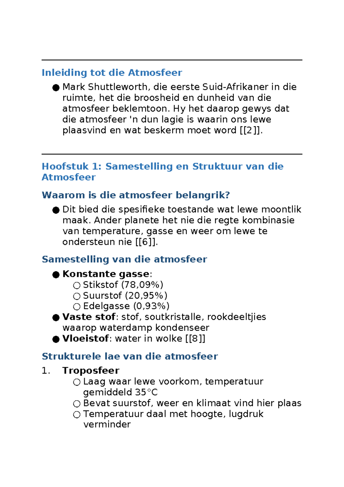 Geografie Graad 10: Hoofstukke oor die Atmosfeer en Kweekhuiseffek ...