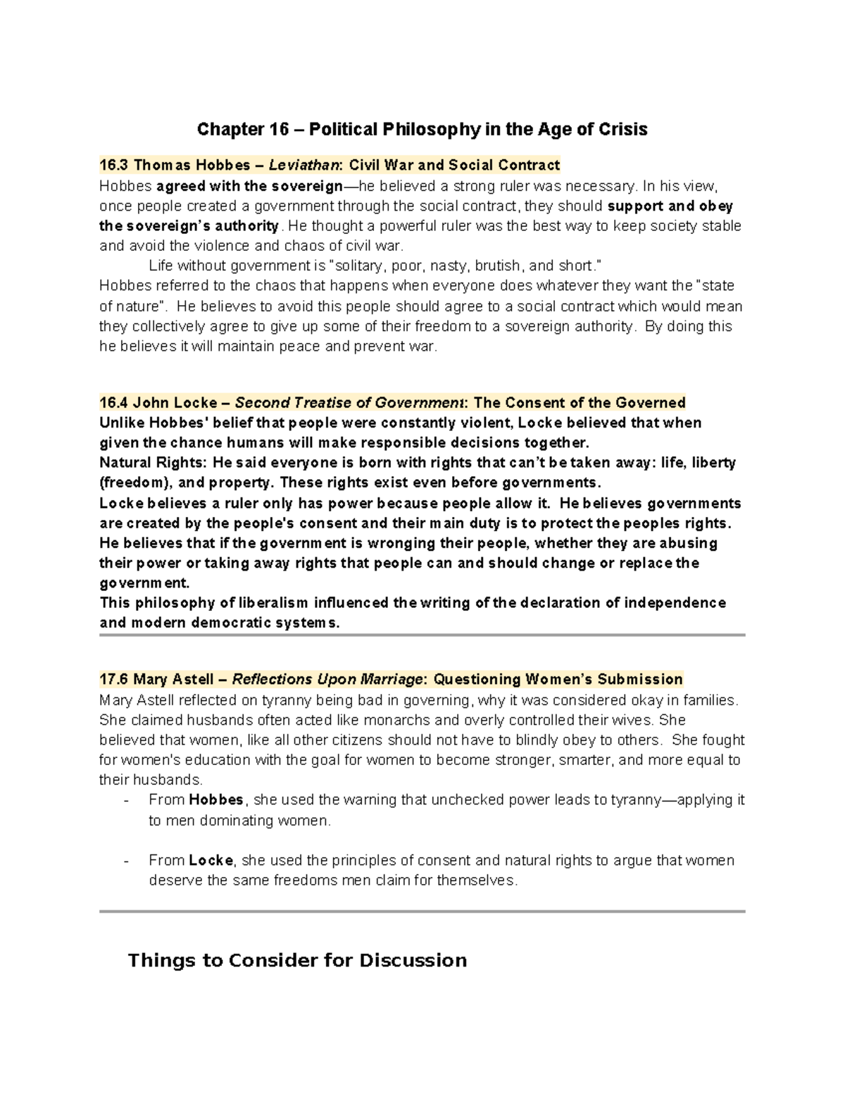 Chapter 16: Political Philosophy & Social Contract - History 9.25 ...