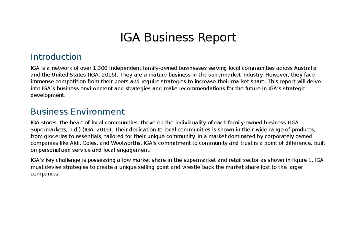 2024 IA2 Business Report: Strategies for IGA's Growth and Market Share ...