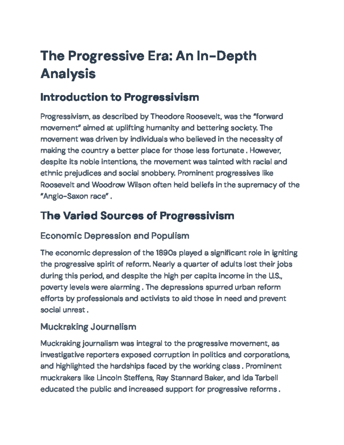 The Progressive Era: Social, Economic, and Political Reforms Analysis ...