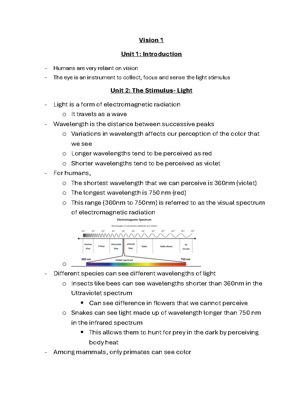 Psych1xx3 Vision: Overview of Units 1 & 2 Concepts - Studocu