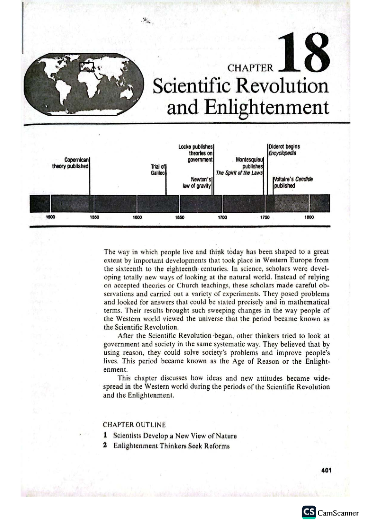 18 CHAPTER Scientific Revolution and Enlightenment: Key Thinkers and ...