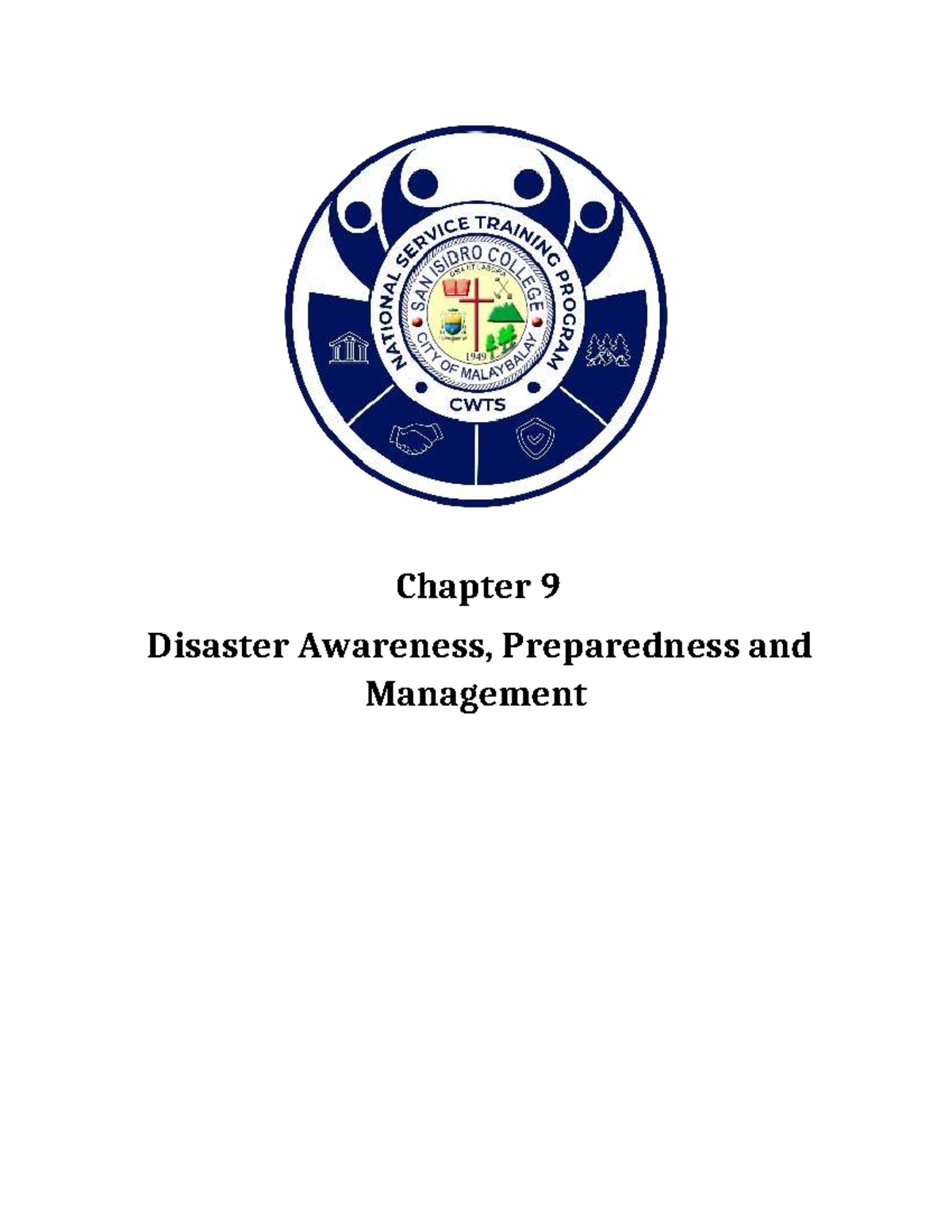 Chapter 9: Disaster Awareness, Preparedness, and Management (SIC) - Studocu