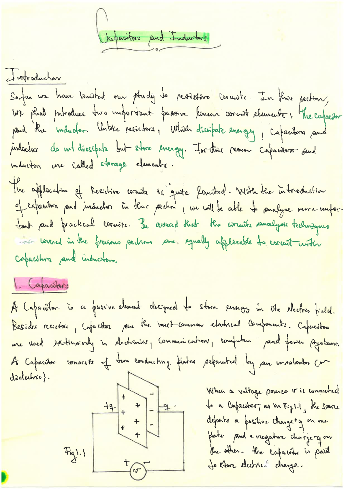 Additional Material 5: Capacitors and Inductors in Circuit Analysis - Studocu