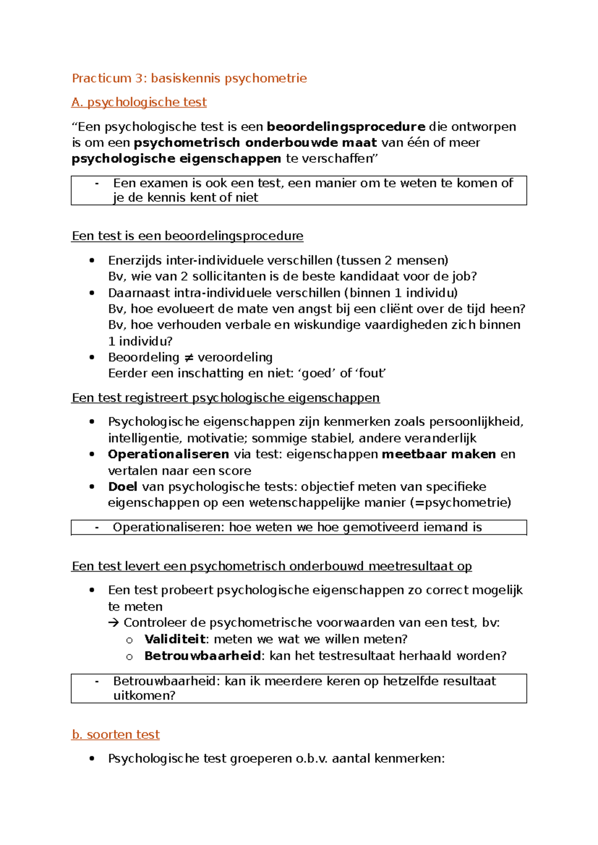 Practicum 3: Basiskennis Psychometrie - Samenvatting Les 3 Diagnostiek ...