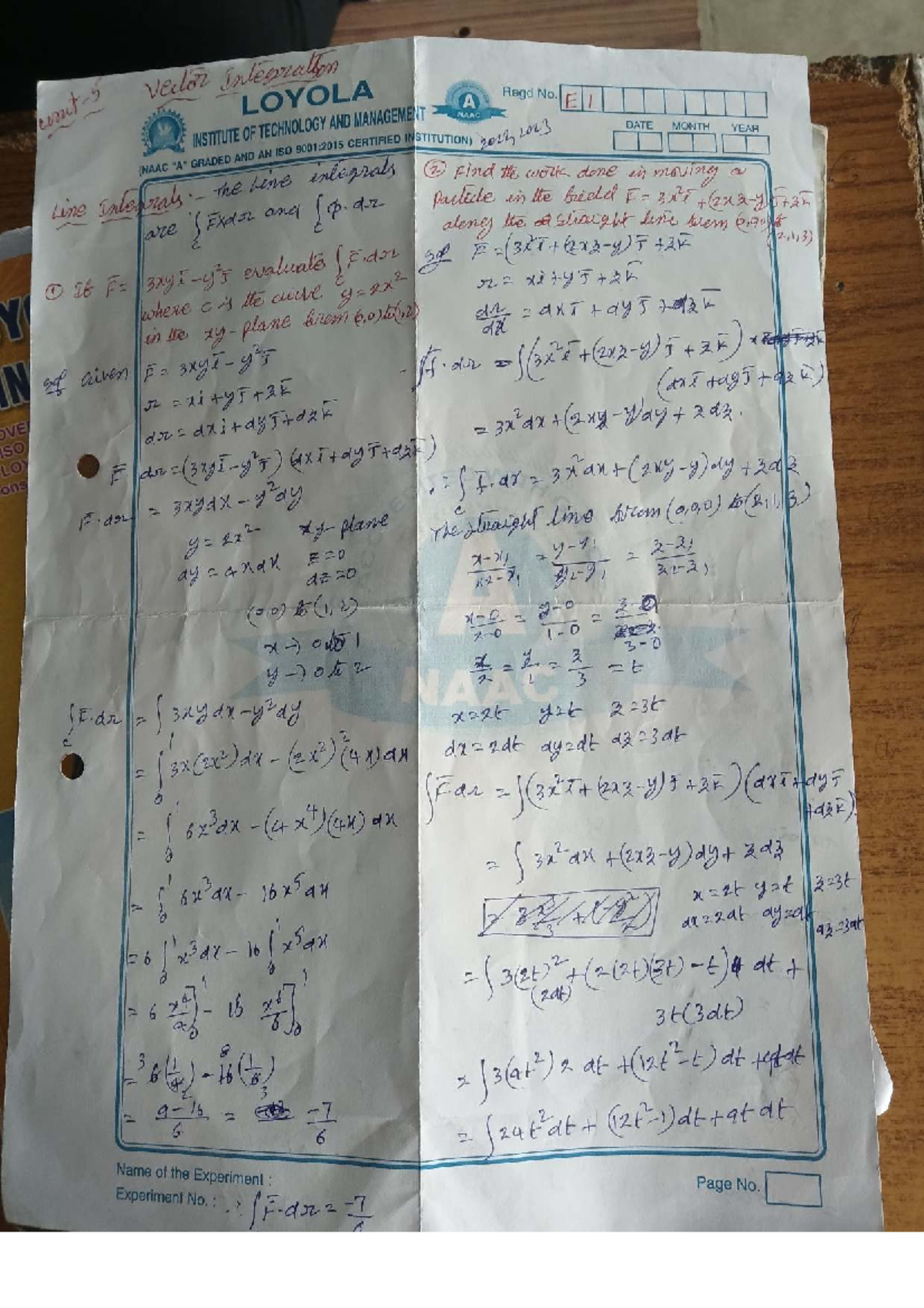 Line Integrals and Work Done in Vector Fields - MATH 7012 - Studocu