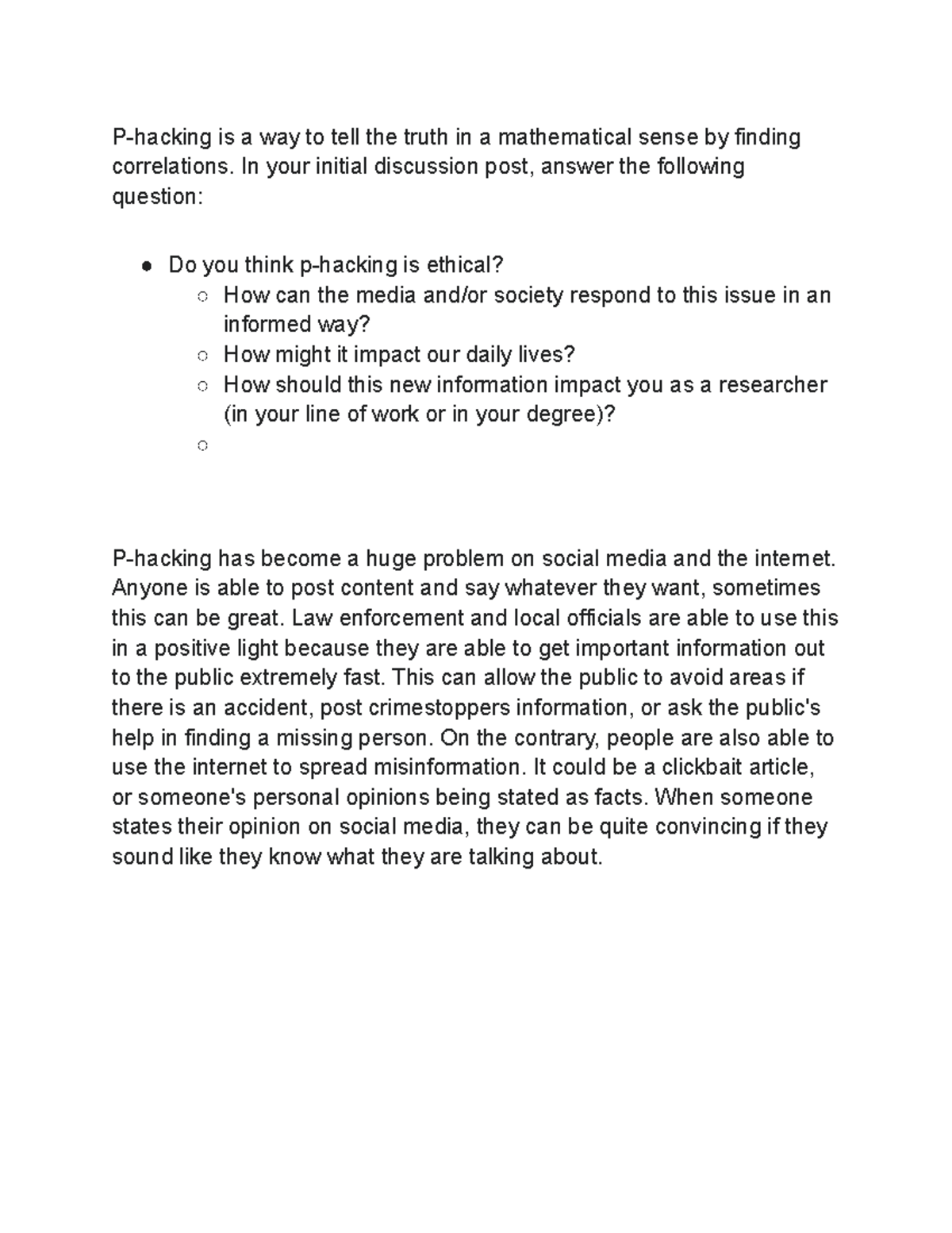 Research Literacy Module 8: Discussing P-Hacking Ethics and Impact ...