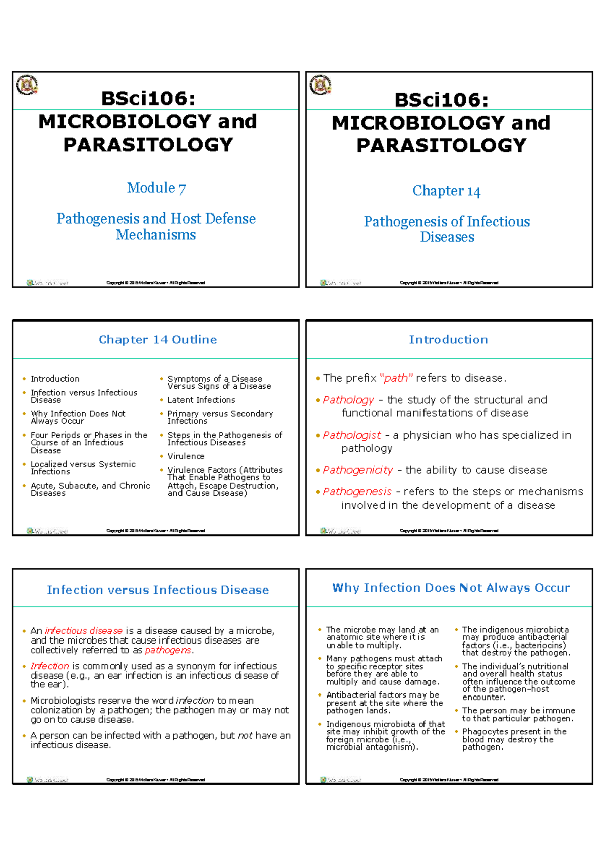 BSci106: Microbiology & Parasitology - Chapter 14 Pathogenesis - Studocu