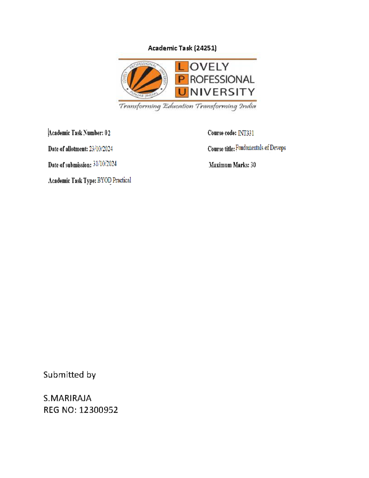 DevOps Academic Task (24251): Jenkins Build & Pipeline Setup - Studocu