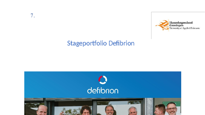 Stageportfolio Defibrion 2024: Reflecties en Leerdoelen - Studeersnel