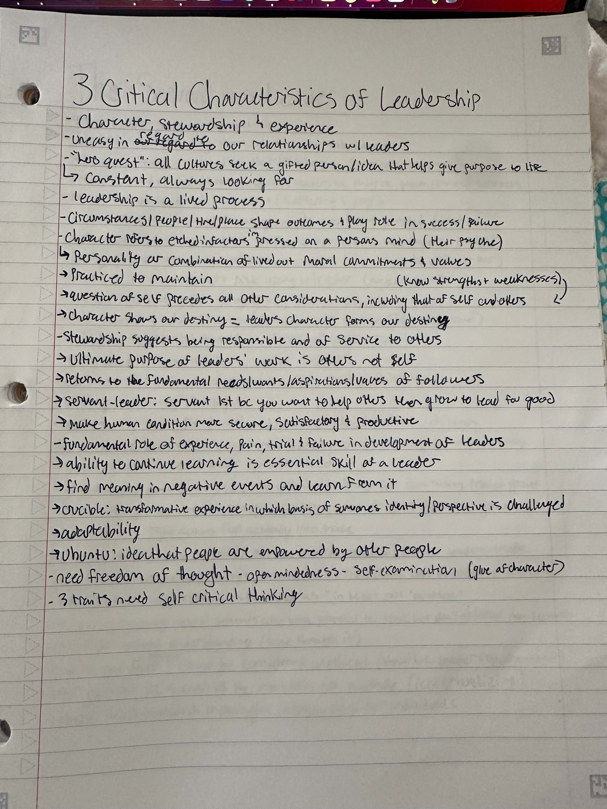 Final Exam Study Guide: Leadership Characteristics in ABC123 - Studocu