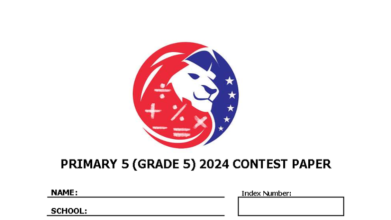 SMC 2024 Primary 5 Contest Paper and Instructions - Studocu