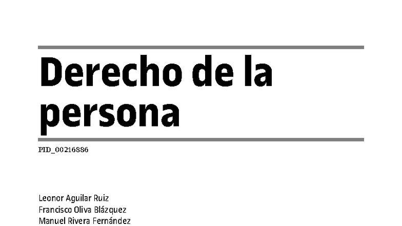 Derecho de la Persona - PID_00216886 - Módulo Didáctico 2 FUOC - Studocu
