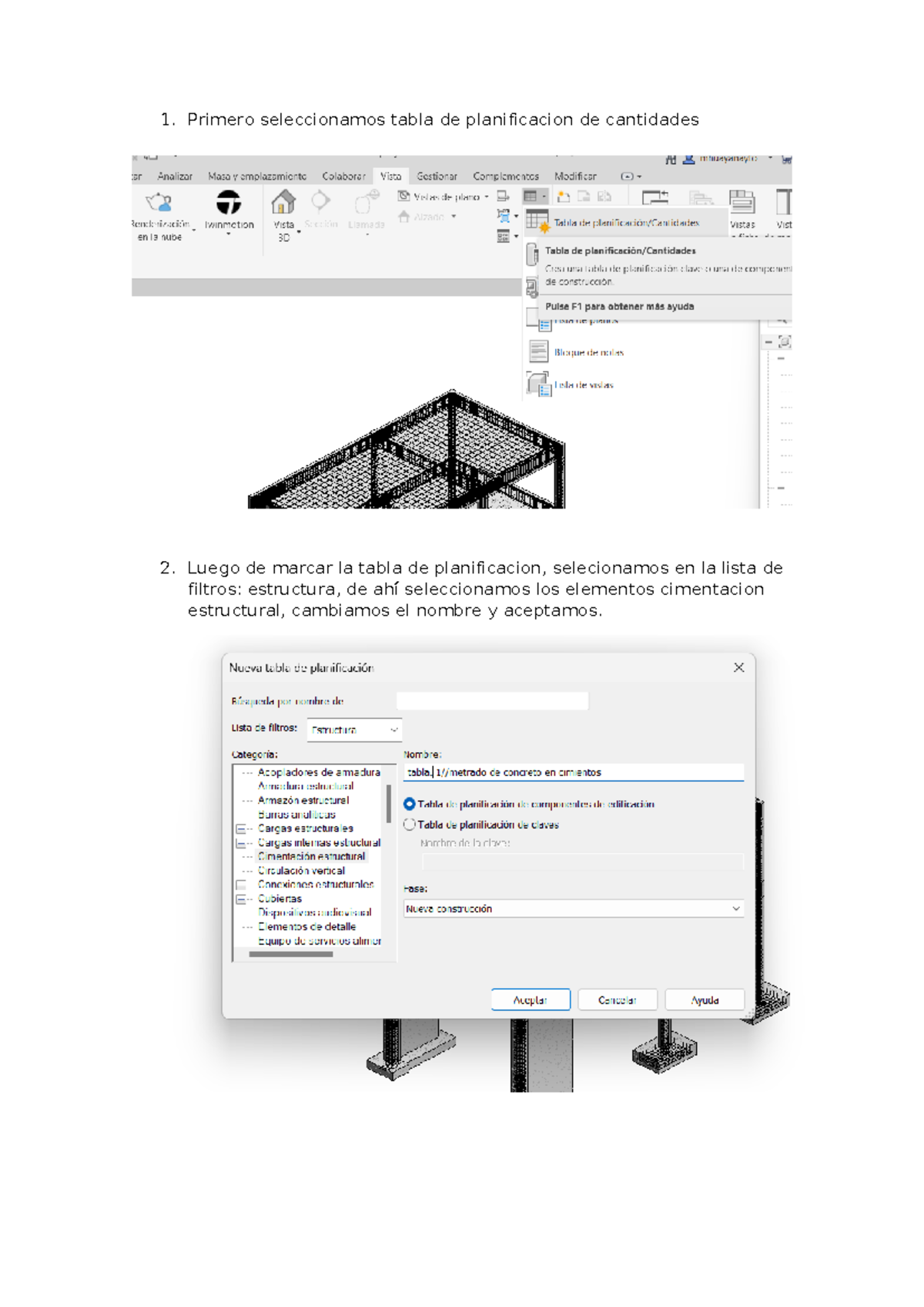 PASO A PASO 4 - Creación de Tablas en Revit para Estructuras - Studocu