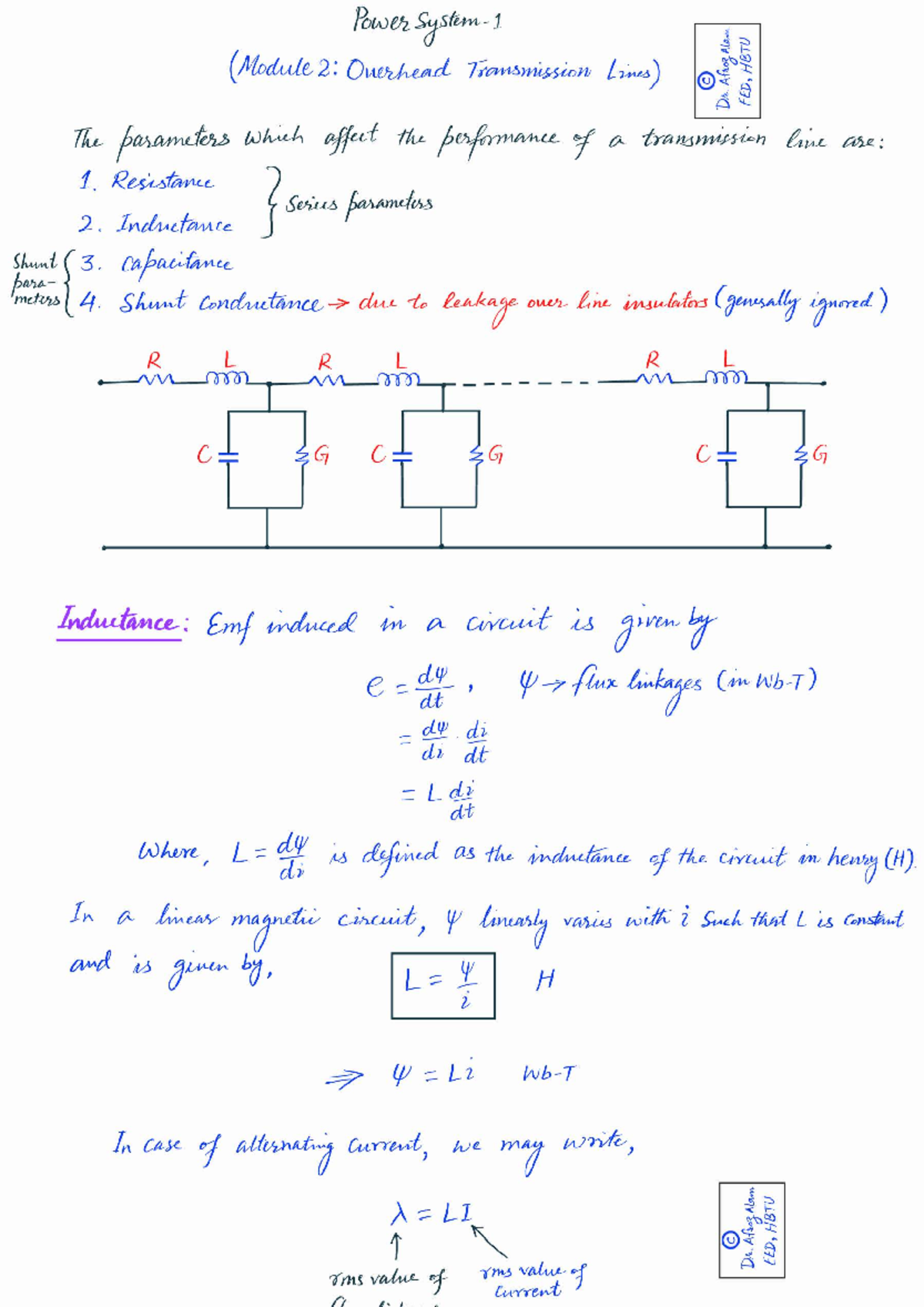 Inductance in Overhead Transmission Lines (EED 202) - Power System ...