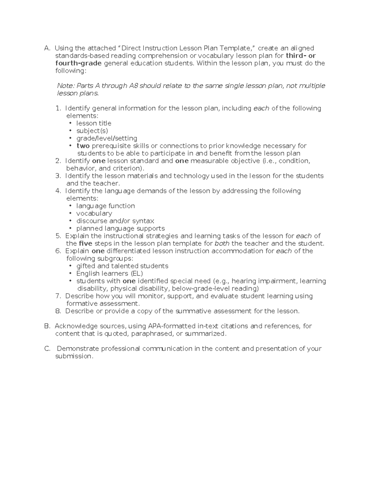 EDU 305 - Aligned Reading Comprehension Lesson Plan for 3rd/4th Grade ...