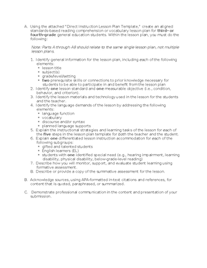 C732 Task1 - Elementary Literacy Task - Direct Instruction Lesson Plan ...