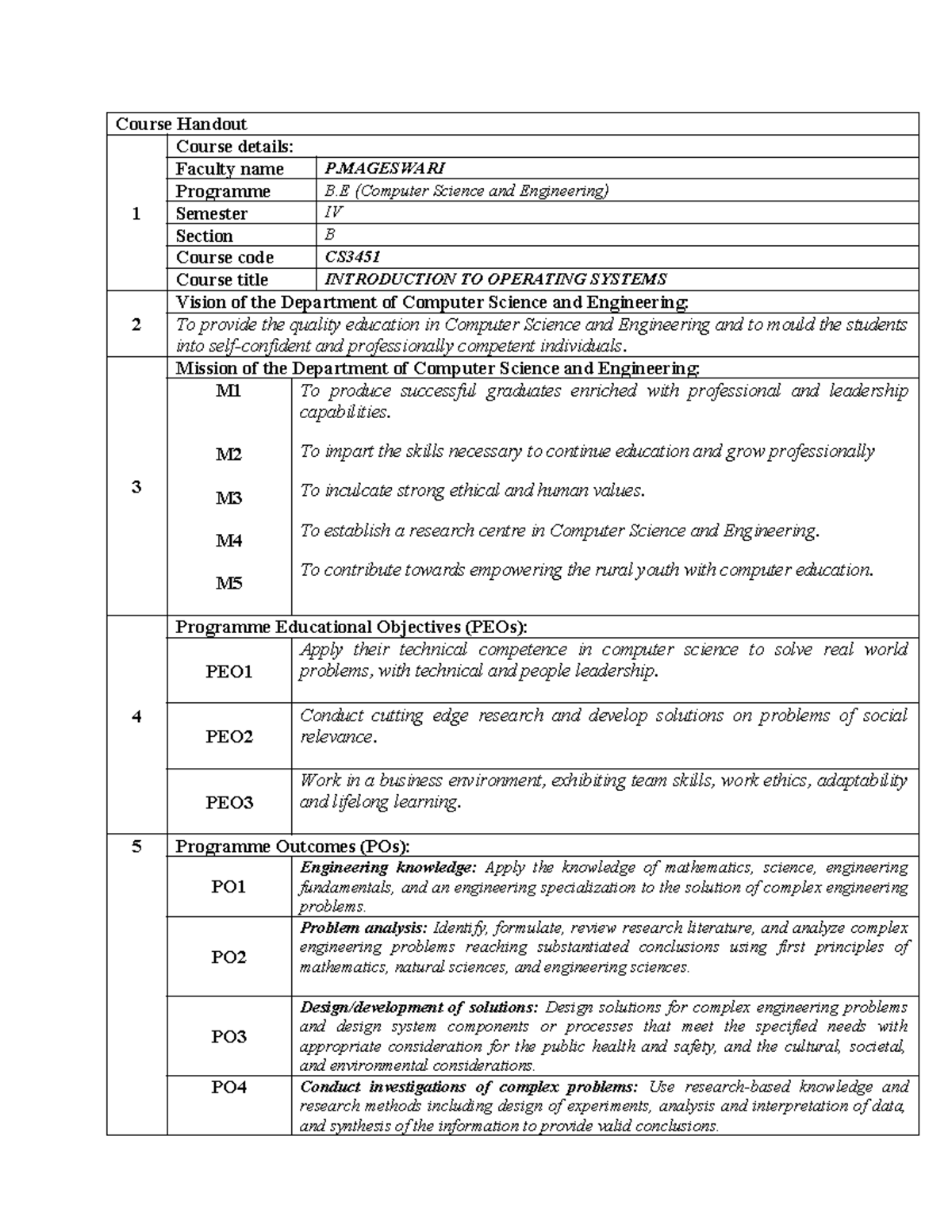 CS3451 Introduction to Operating Systems Course Handout - Studocu