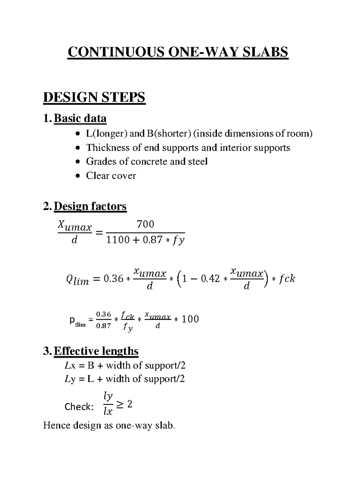 Continuous Slabs Design Steps: A Comprehensive Guide - Studocu