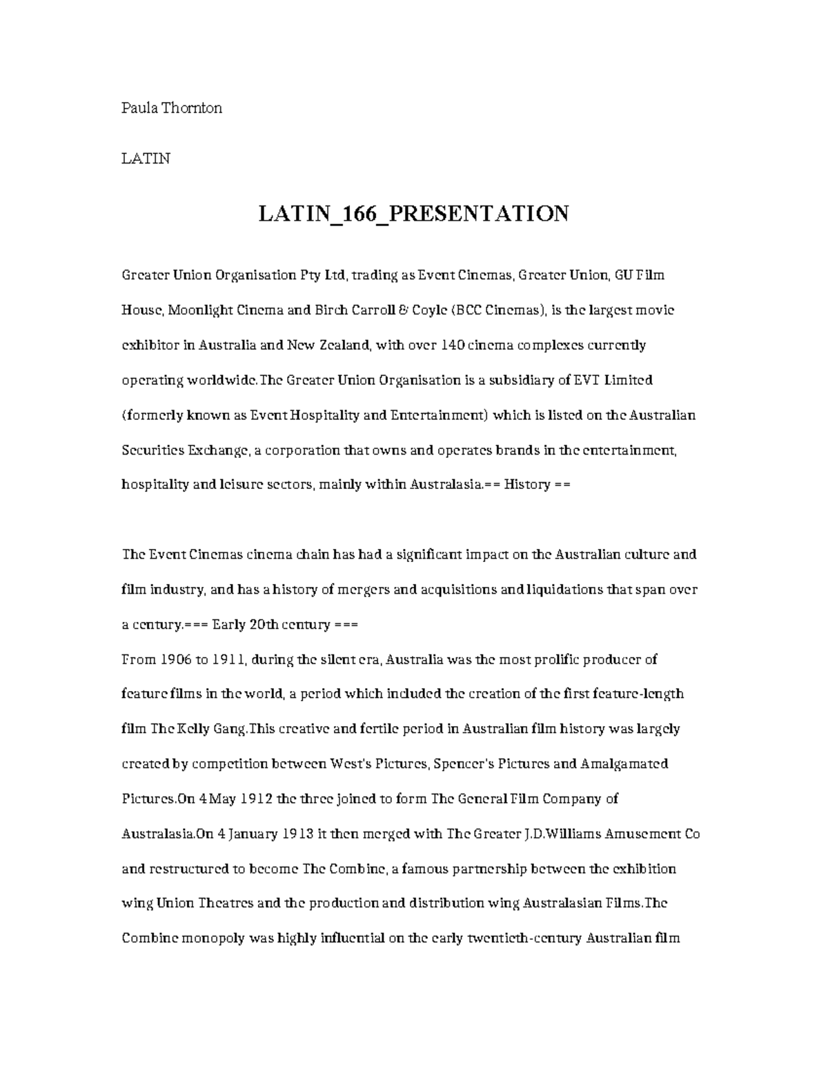 Latin 166 Presentation - Paula Thornton LATIN LATIN_166_PRESENTATION ...