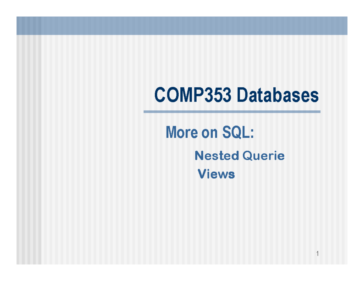DB09 1 per Page Views - DB09 1per Page SQL2 - COMP353 Databases More on ...