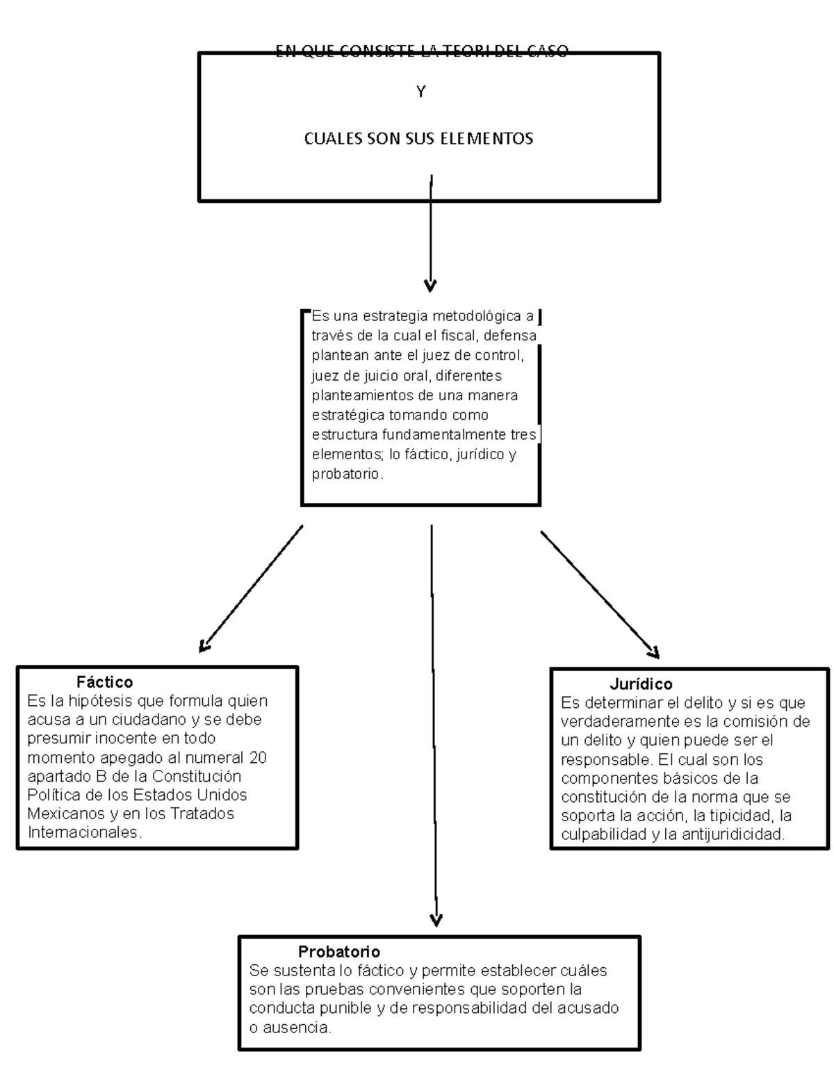 Teoría del Caso: Elementos Fáctico, Jurídico y Probatorio MAPA - Studocu