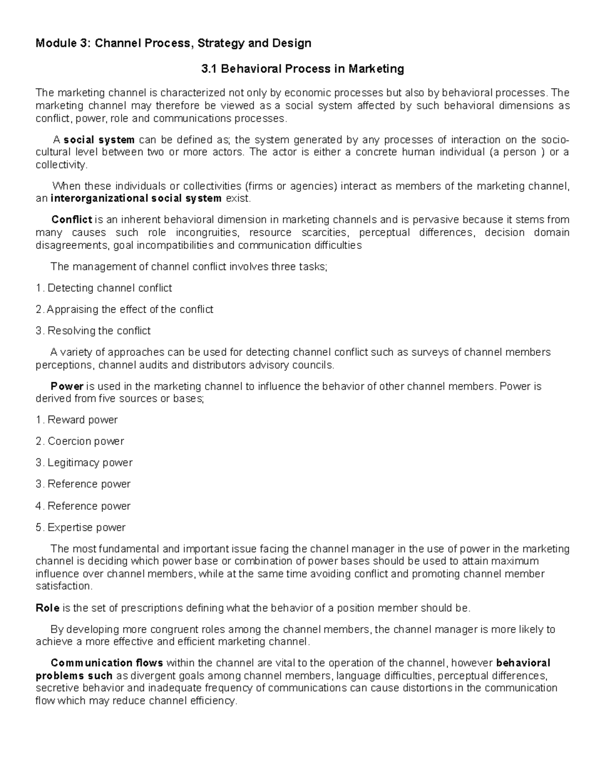 Module 3 and 4 Distribution Management - Module 3: Channel Process ...