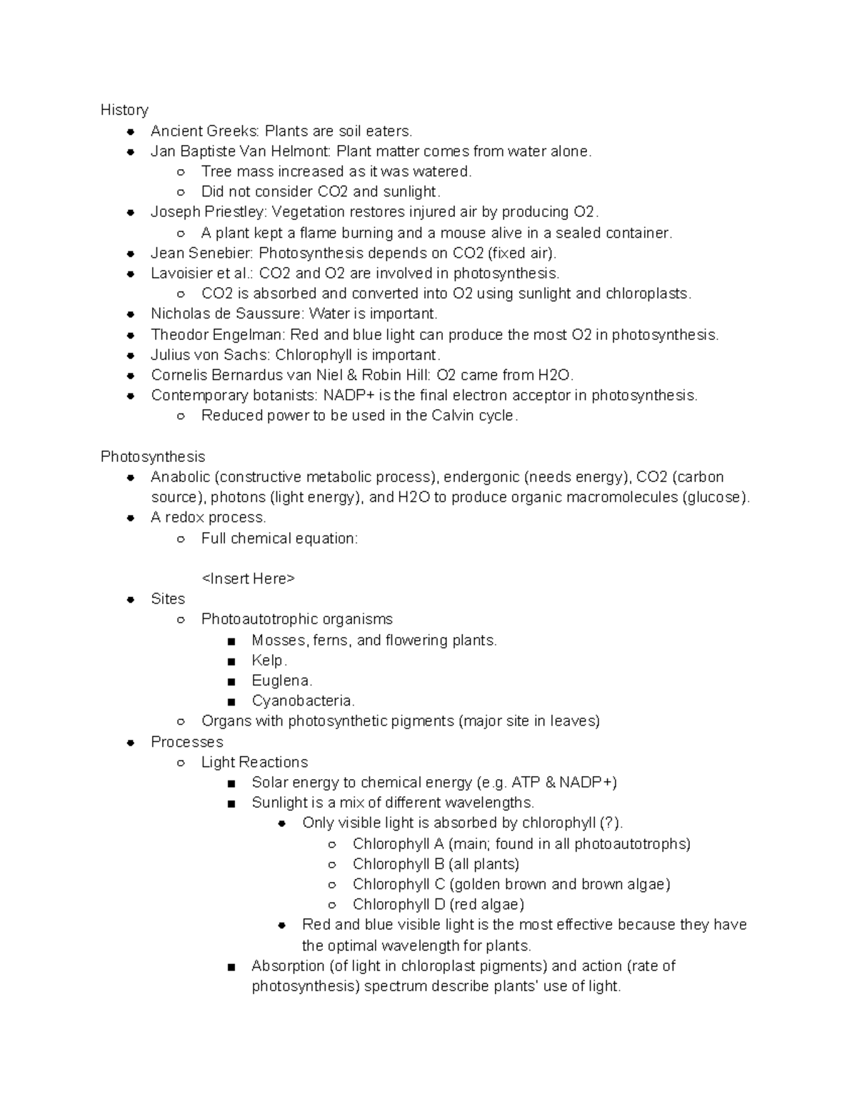 Gen Bio 1 Notes - History Ancient Greeks: Plants are soil eaters. Jan ...