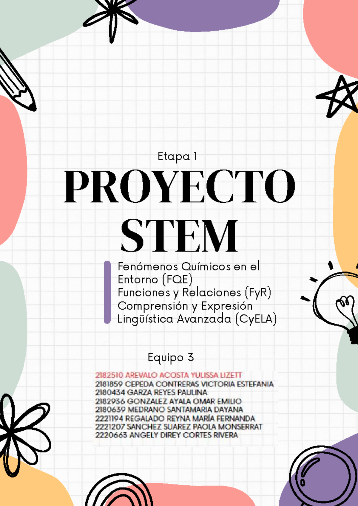 321 – Evidencia STEM 3 – Equipo 3 - PROYECTO STEM Fenómenos Químicos en ...