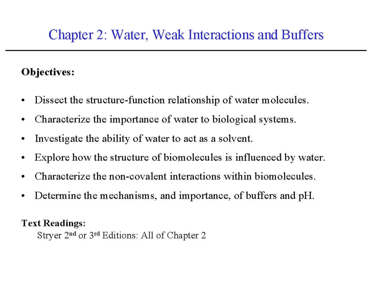 BMSC 200 Module 2 PDF - Notes for Nappers class - Chapter 2: Water ...