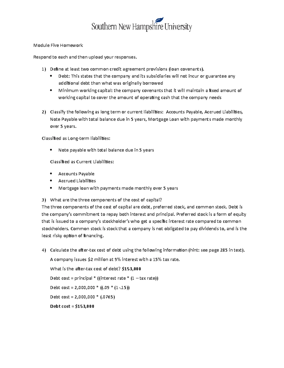 ACC 340 Module Eight Homework - Module Eight Homework If management ...