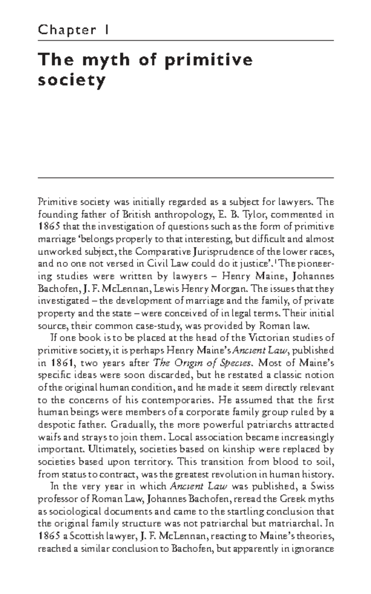 Chapter 1: The Myth of Primitive Society - An Analysis of Evolution and ...