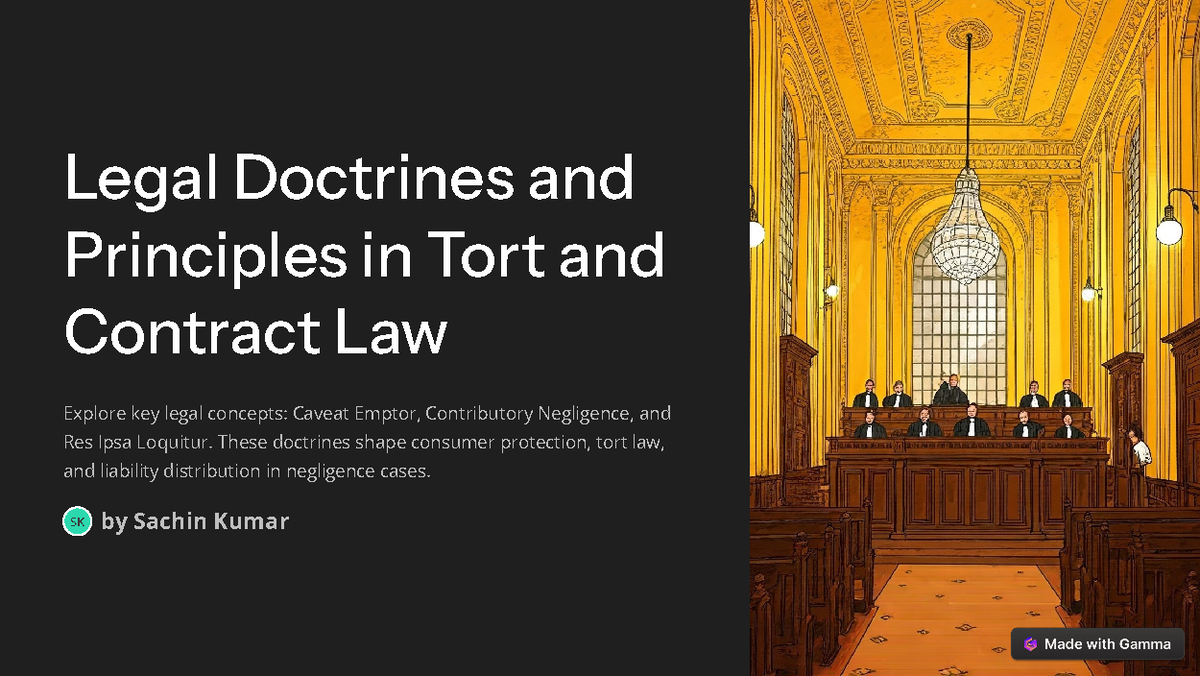 Legal Doctrines and Principles in Tort and Contract Law - Legal ...