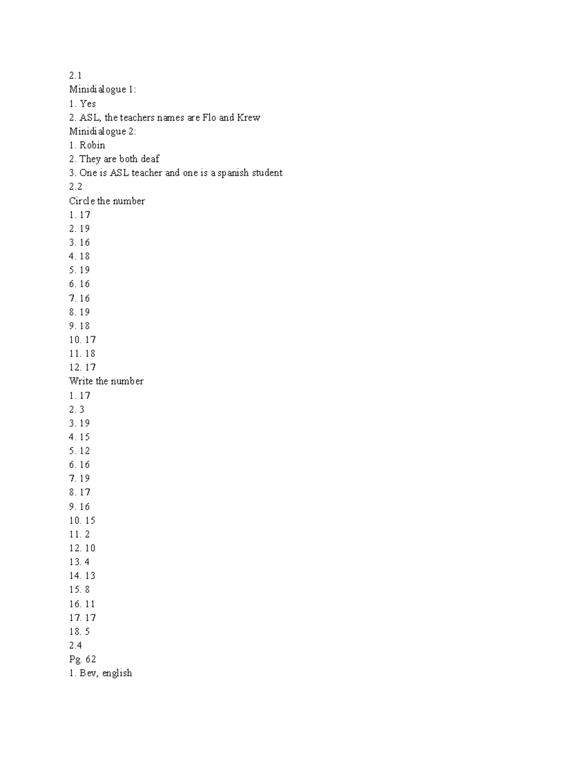 Unit 2 Workbook - Signing Naturally: ASL Communication Insights - Studocu
