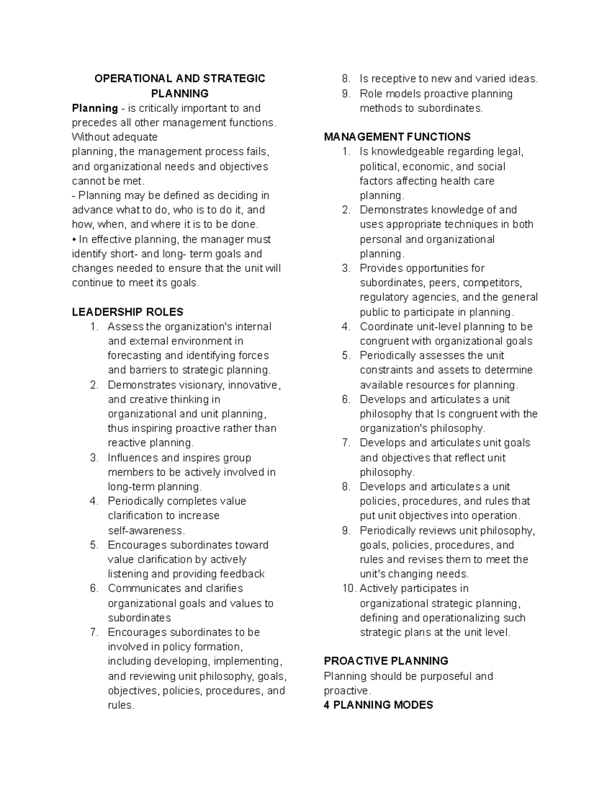 LEADMAN 101: Prefinals Lecture Notes on Strategic Planning and ...