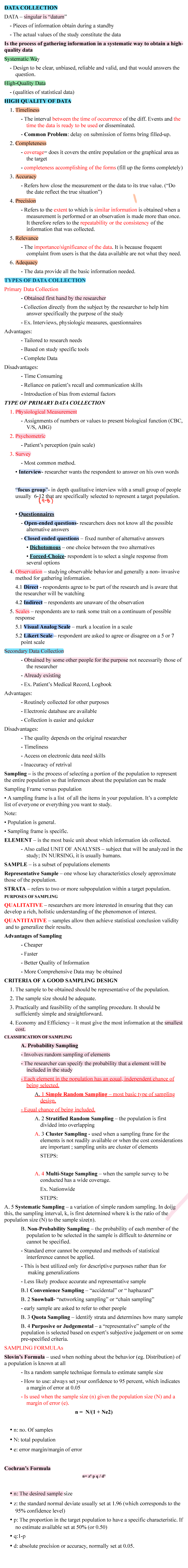 Nursing Research II: Data Collection Techniques and Quality - Studocu