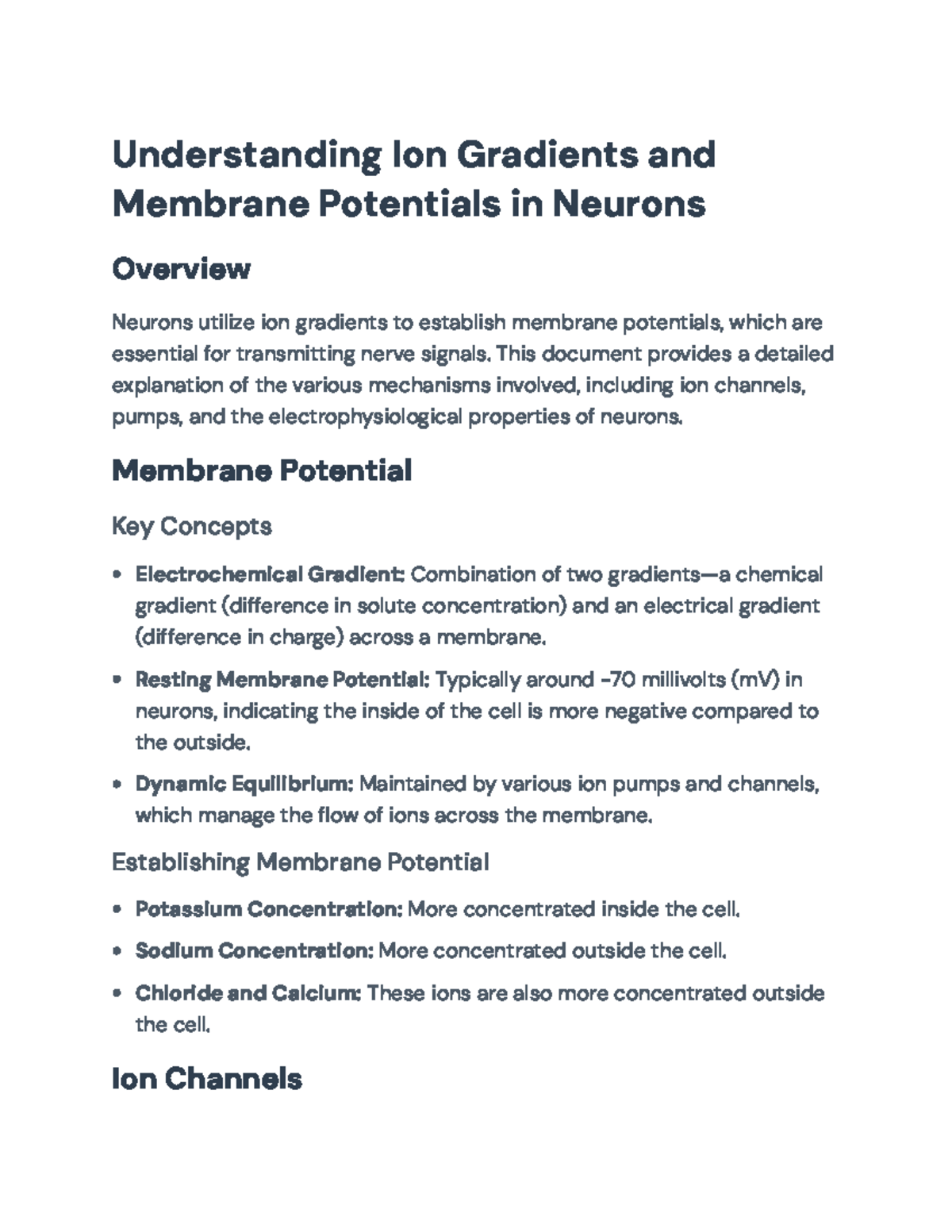 Neuroscience 101: Understanding Neuron Structure and Signal Transmission - Understanding Ion ...
