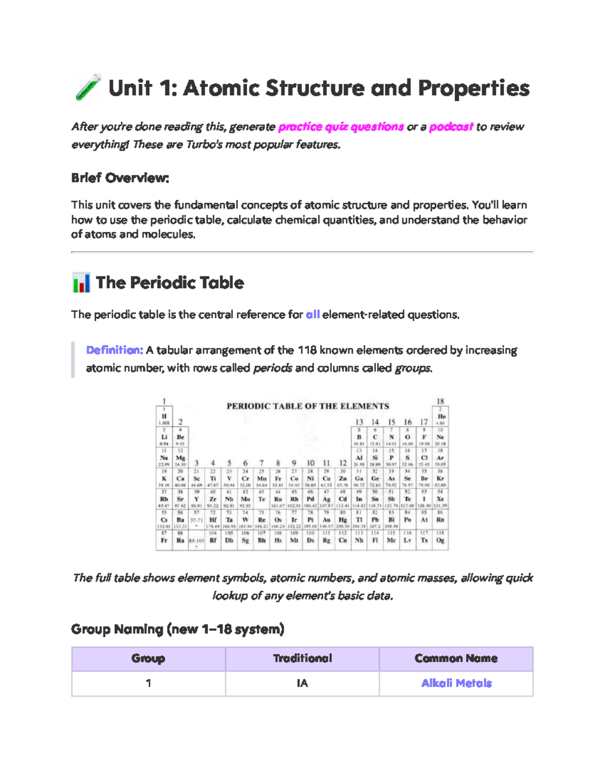 Unit 1: Atomic Structure and Properties - Study Guide - Studocu