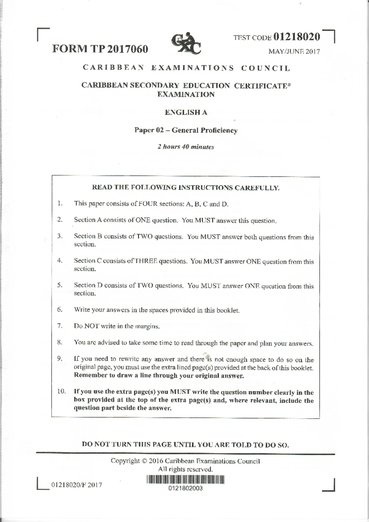 CSEC English A P01 Exam Study Guide January 2024 - Studocu