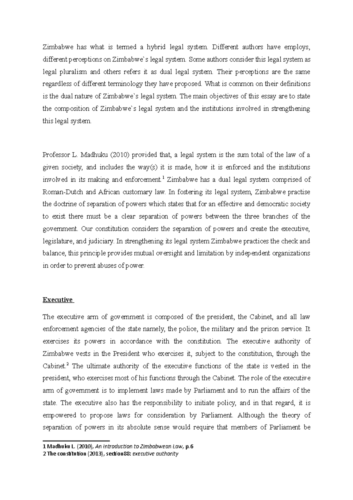 Zimbabwe's Hybrid Legal System: Composition and Institutions Overview ...