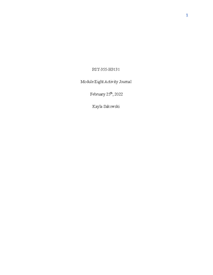 PSY 355 Module 3-2 - ... - Describe this experience and the ways in ...