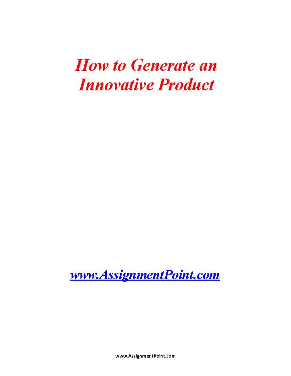 How to Generate an Innovative Product - Introduction to business ...