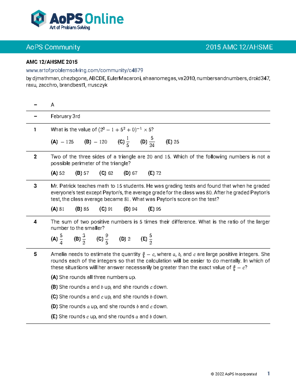 2015 AMC Exam Prep: Comprehensive Study Guide - Studocu